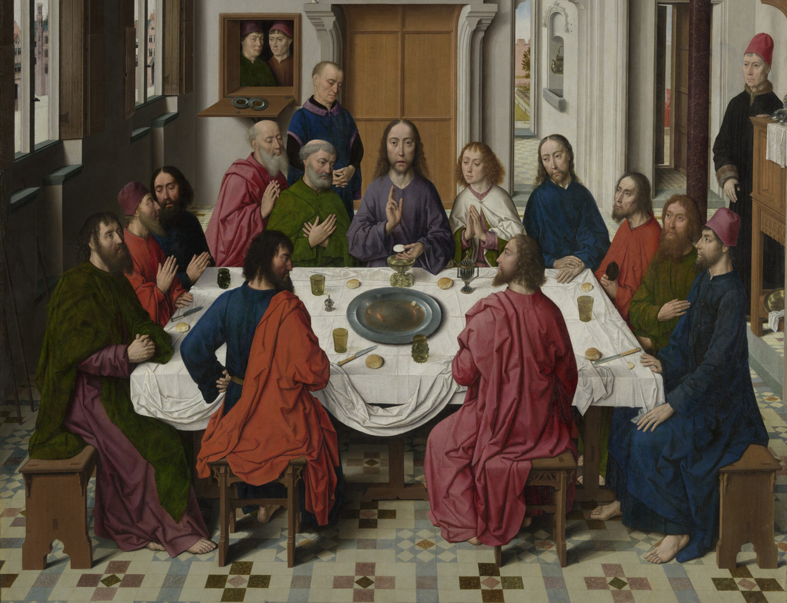 Dieric Bouts - Last supper (central panel of "Altarpiece of the Holy ...